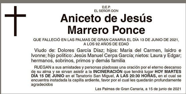 Aniceto de Jesús Marrero Ponce | Canarias7