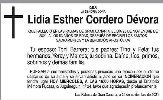 Lidia Esther Cordero Dévora | Canarias7