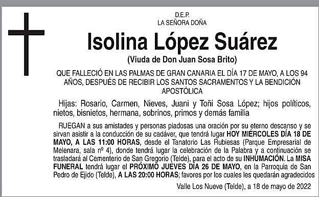 Isolina López Suárez | Canarias7