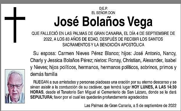 José Bolaños Vega | Canarias7