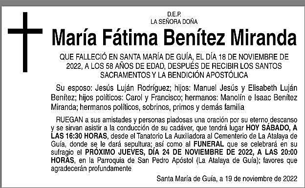 María Fátima Benítez Miranda | Canarias7