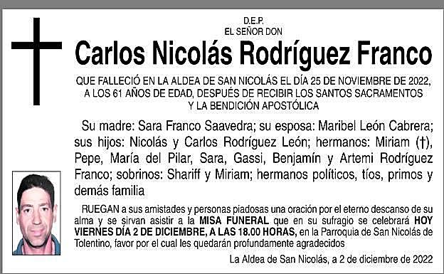 Carlos Nicolás Rodríguez Franco | Canarias7
