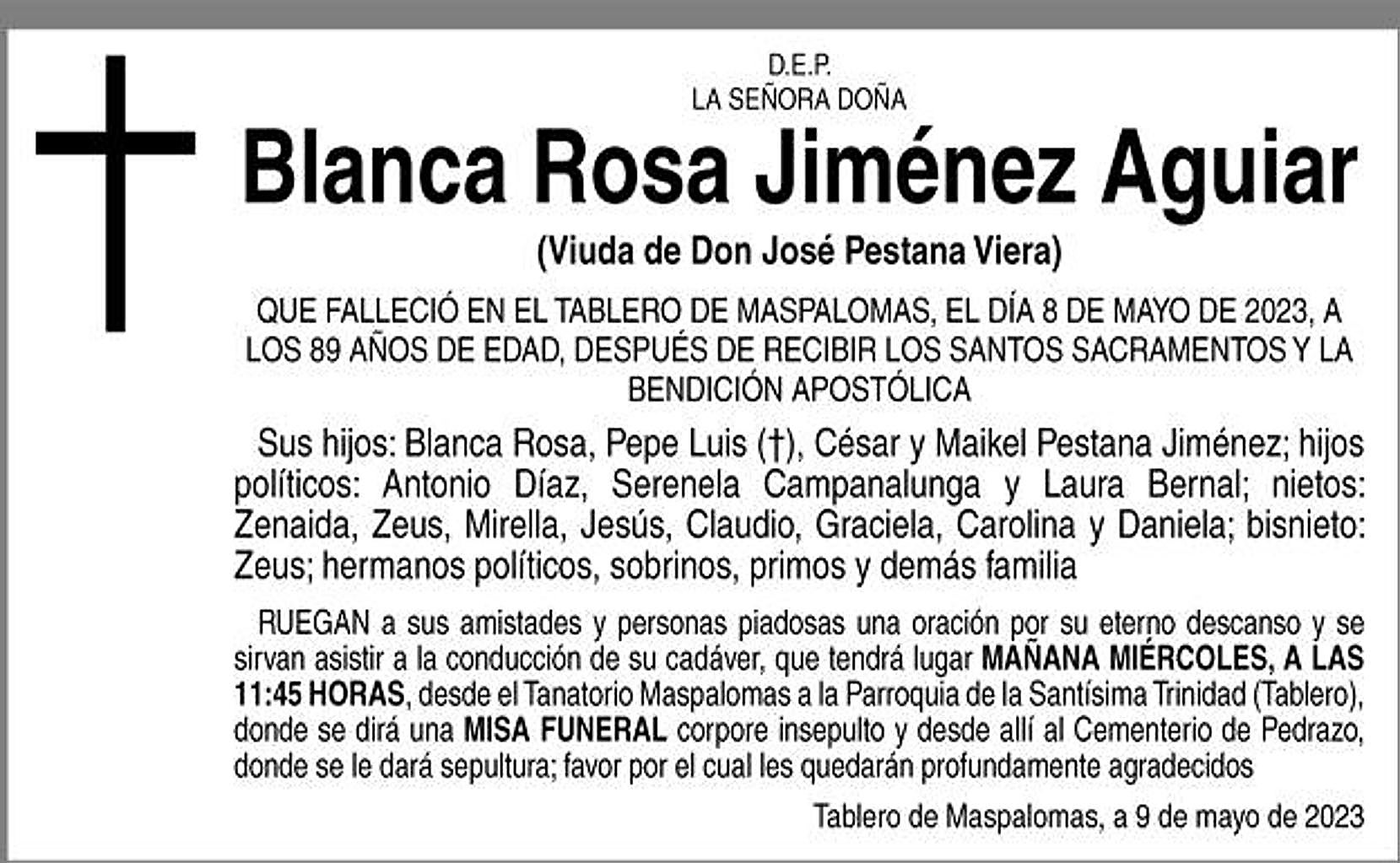 Blanca Rosa Jiménez Aguiar | Canarias7