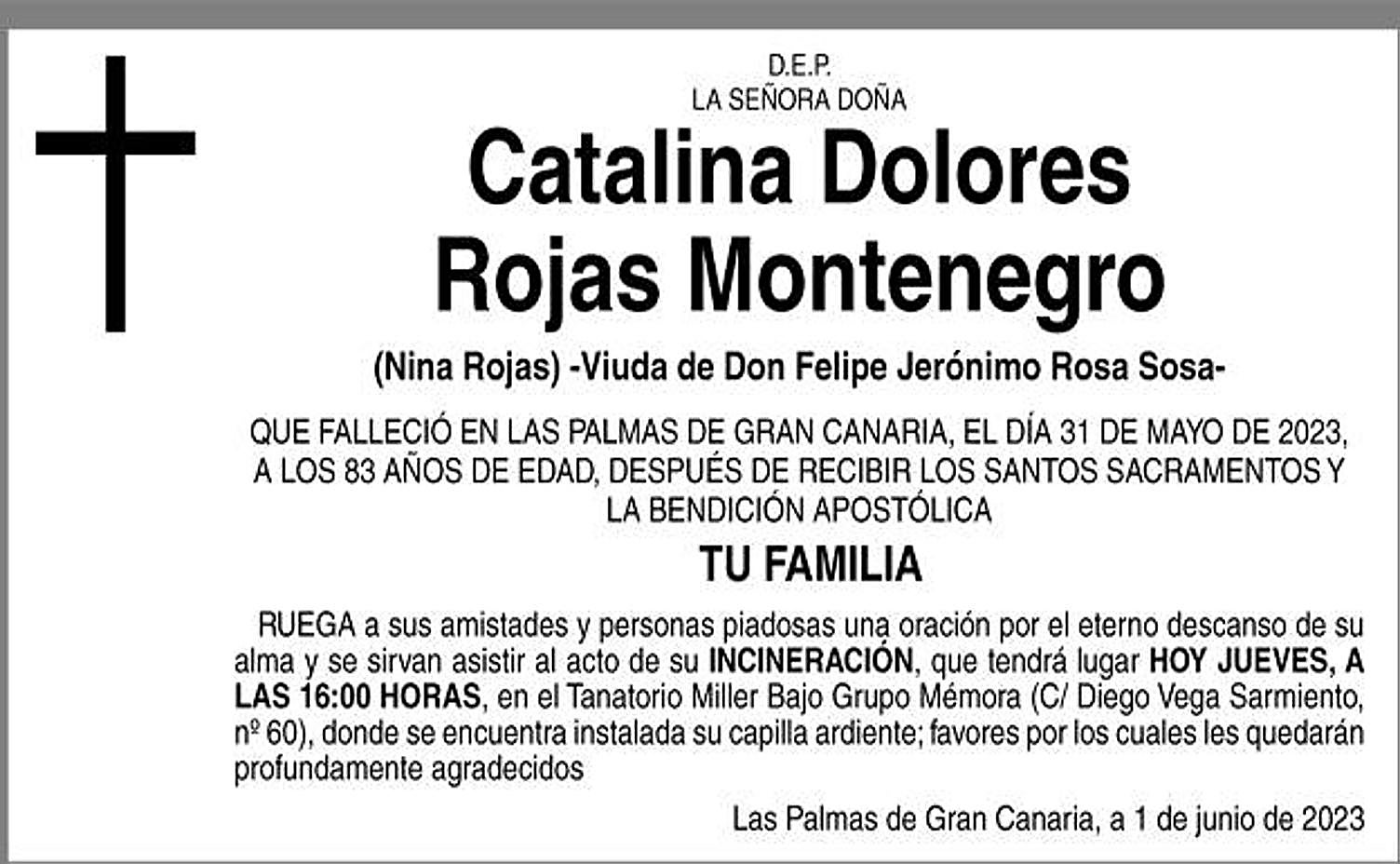 Catalina Dolores Rojas Montenegro | Canarias7
