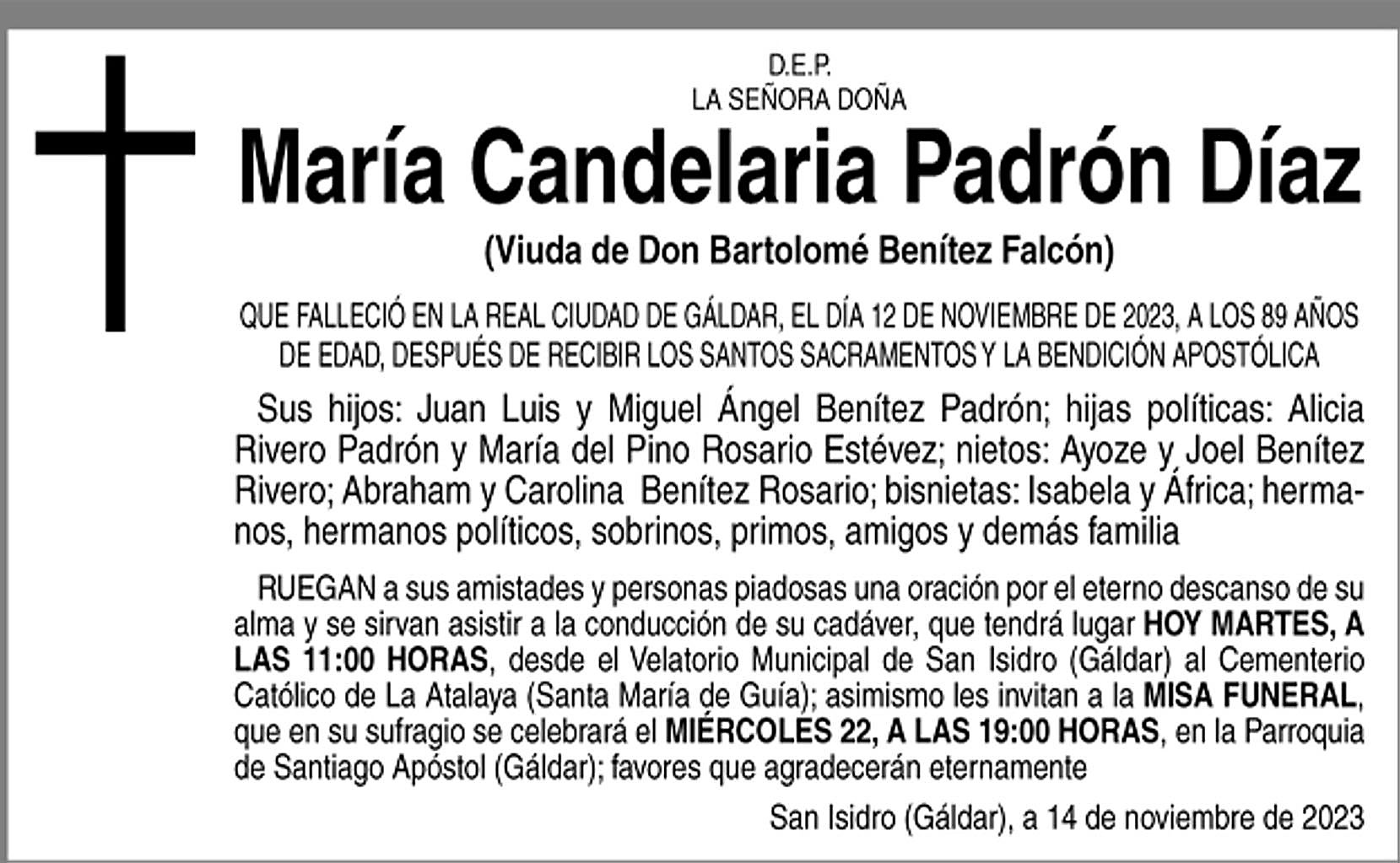 María Candelaria Padrón Díaz | Canarias7