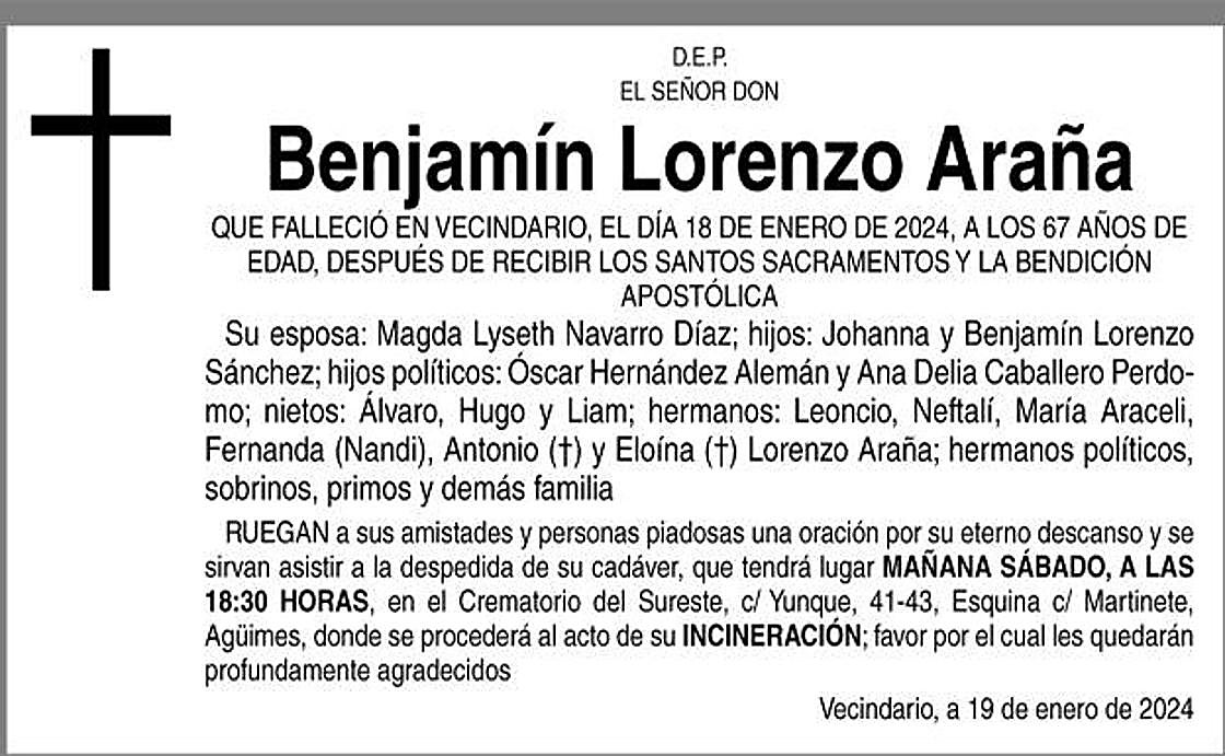 Benjamín Lorenzo Araña | Canarias7