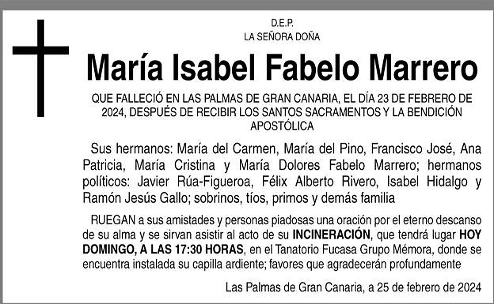 María Isabel Fabelo Marrero | Canarias7