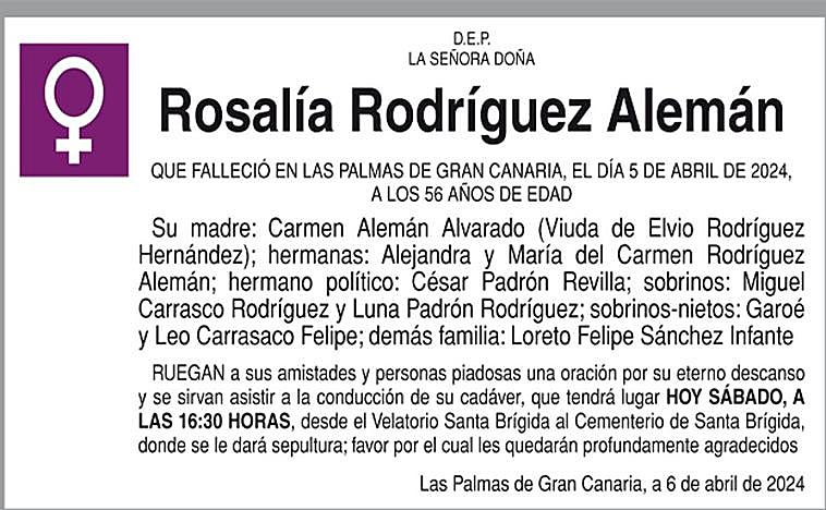 Rosalía Rodríguez Alemán | Canarias7