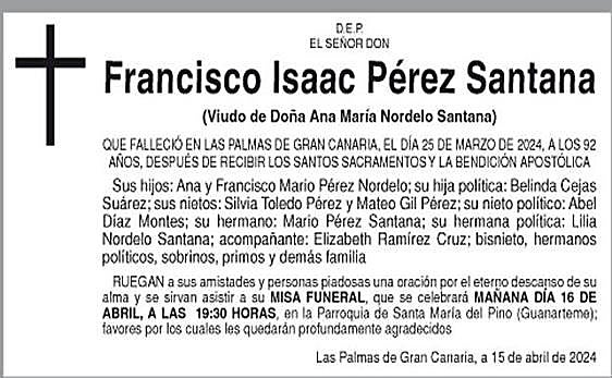 Francisco Isaac Pérez Santana | Canarias7
