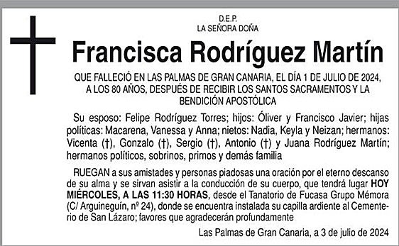 Francisca Rodríguez Martín | Canarias7