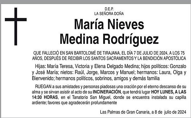 María Nieves Medina Rodríguez | Canarias7