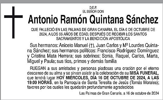 Antonio Ramón Quintana Sánchez | Canarias7