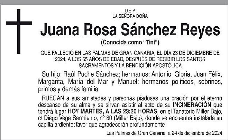 Juana Rosa Sánchez Reyes | Canarias7