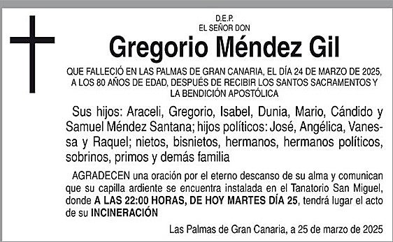 Gregorio Méndez Gil | Canarias7