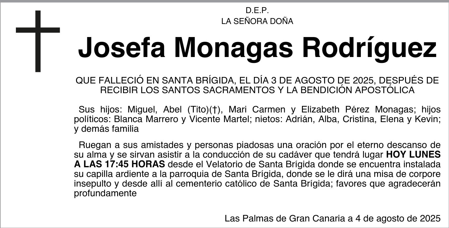 Josefa Monagas Rodríguez | Canarias7