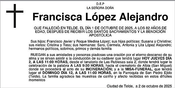 Francisca López Alejandro | Canarias7