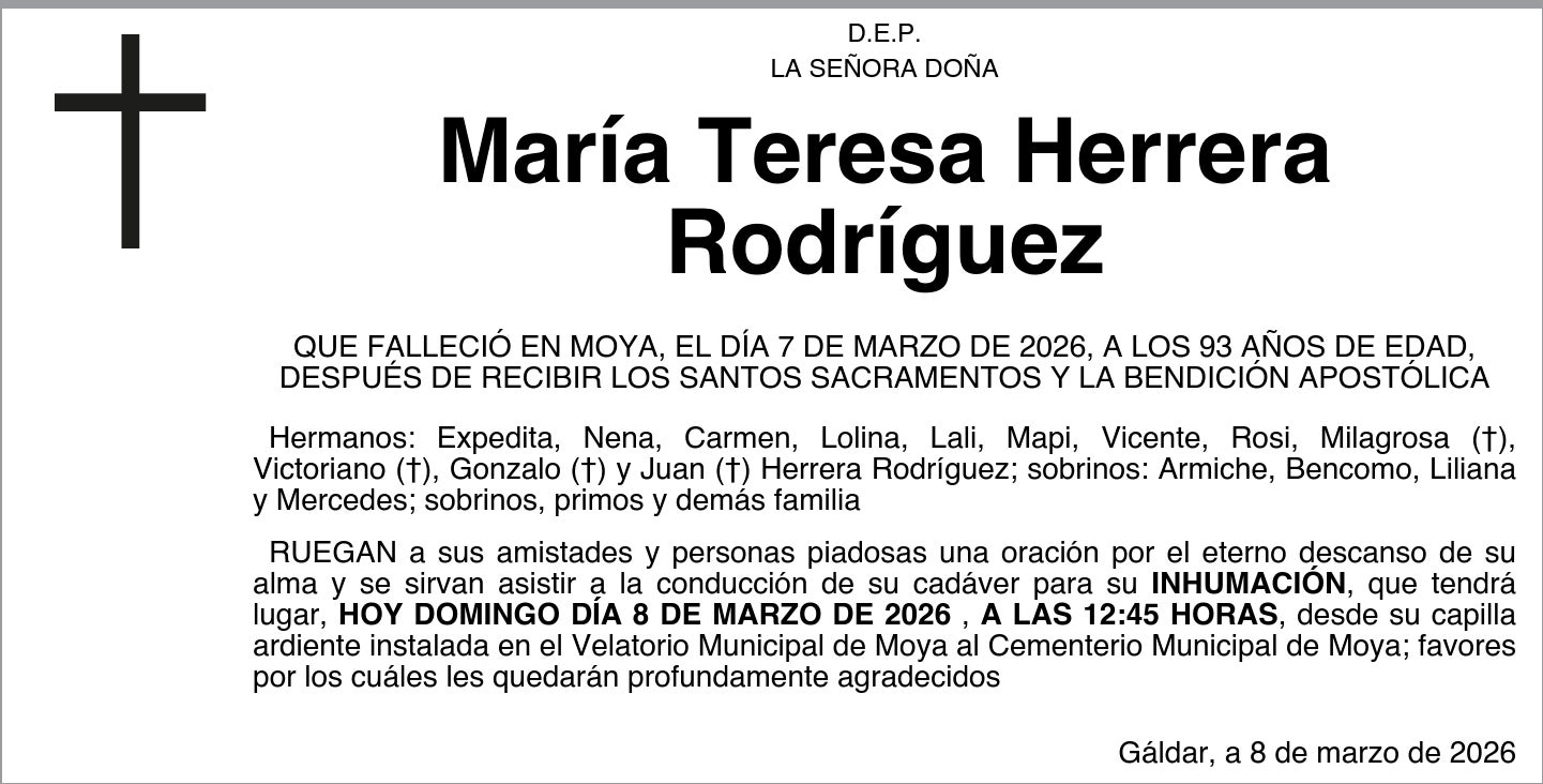 María Teresa Herrera Rodríguez | Canarias7