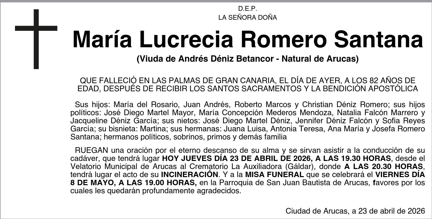 María Lucrecia Romero Santana | Canarias7