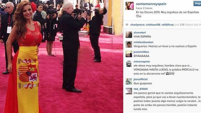 Sonia Monroy, expulsada de la alfombra roja de los Oscar por lucir la ...