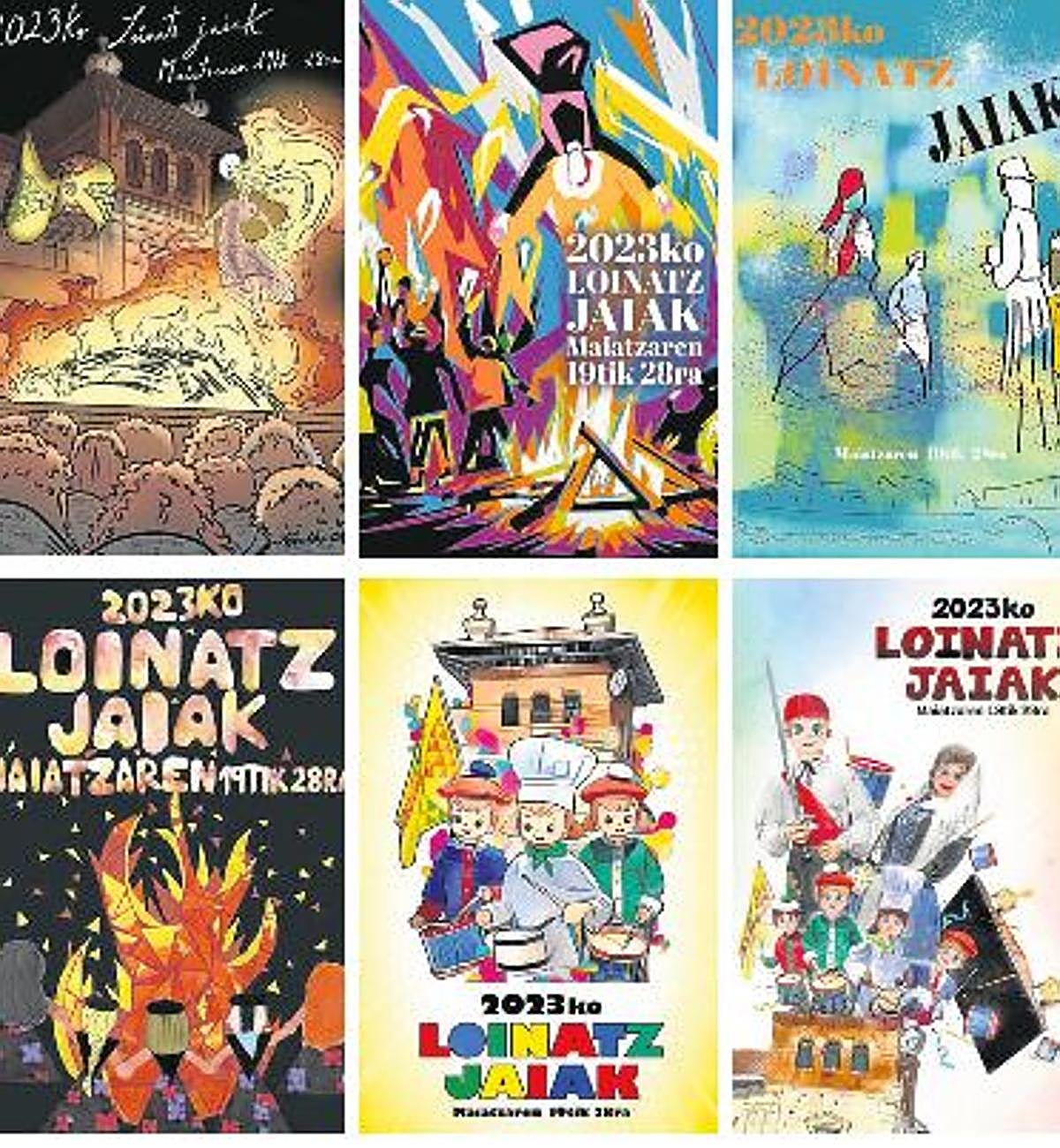 Los seis carteles finalistas de las Loinatz Jaiak que esperan ...