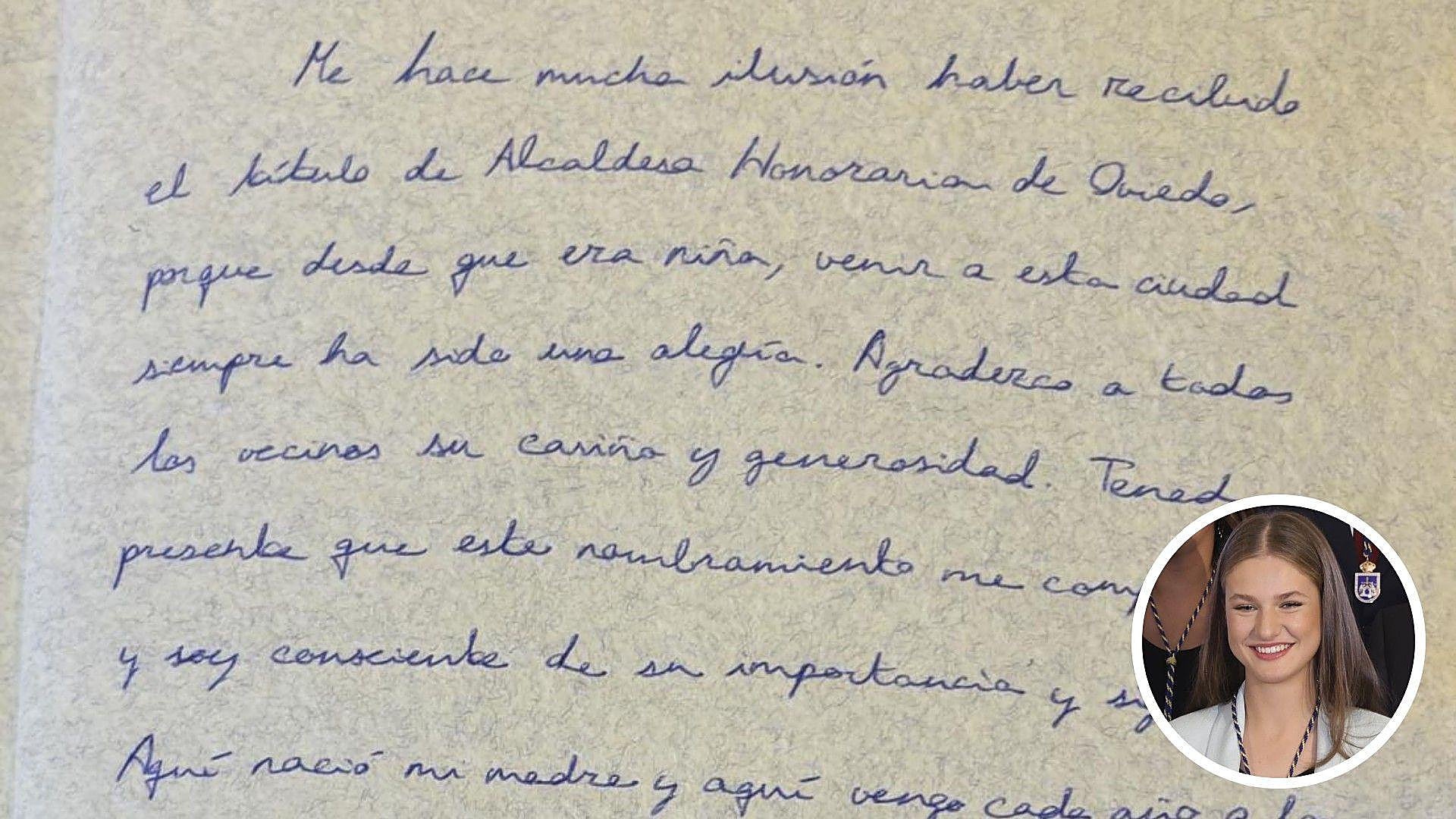 Lo que la letra de Leonor dice de la Princesa de Asturias | El Comercio ...