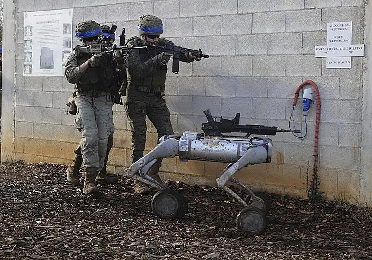 El perro robot armado con fusil entra en acción en Cabo Noval | El ...