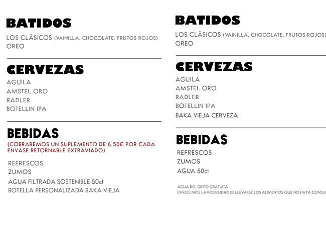 Rectifica la hamburguesería de Bilbao que cobraba por el agua del grifo ...