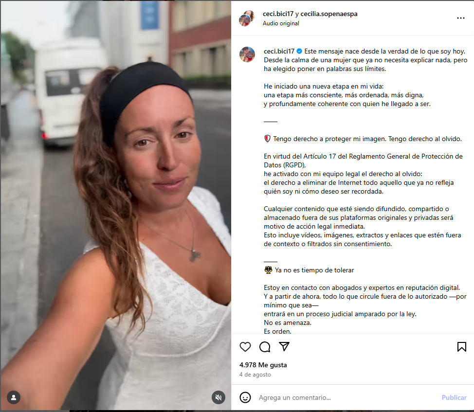 Cecilia Sopeña, la ciclista que se hizo viral en OnlyFans, reclama su derecho al olvido digital ...