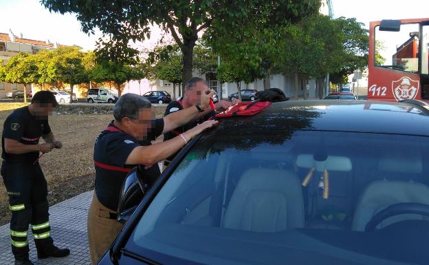 Los bomberos de Badajoz rescatan a dos niños encerrados en dos coches ... Los bomberos de Badajoz rescatan a dos niños encerrados en dos coches ...