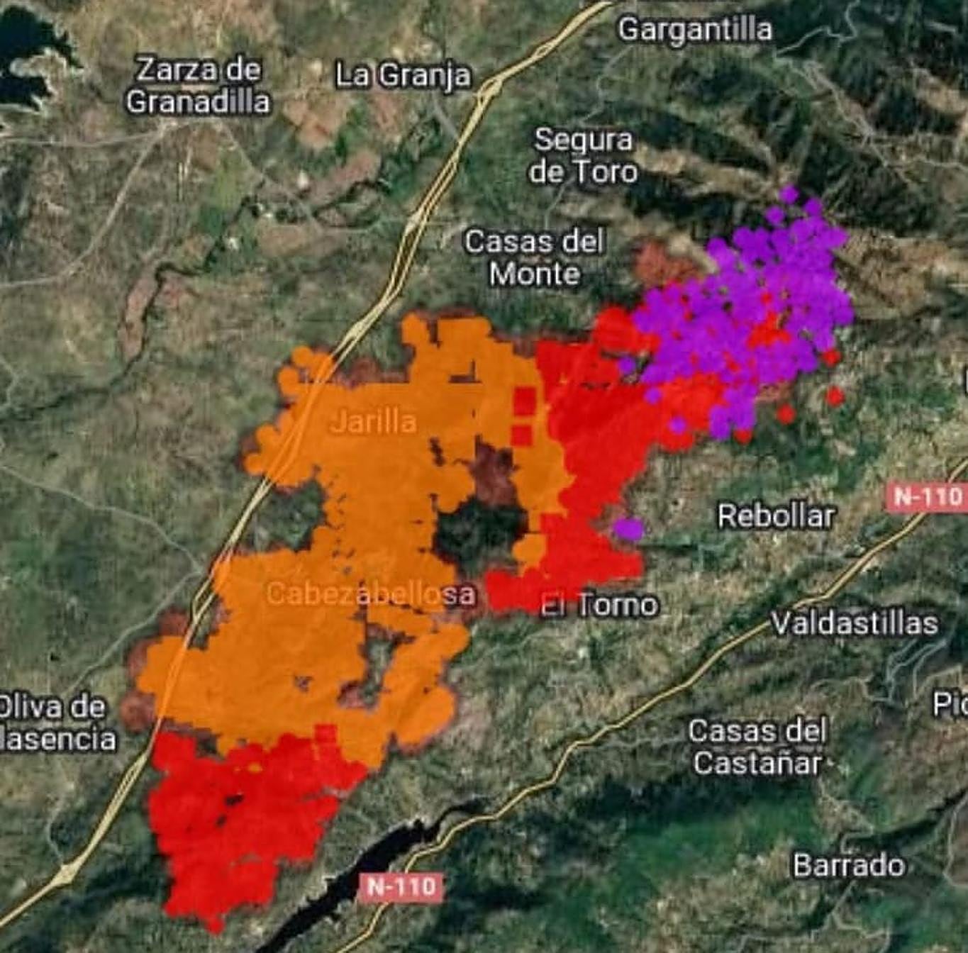 El incendio de Jarilla sigue descontrolado con frentes en Ambroz, Jerte ...