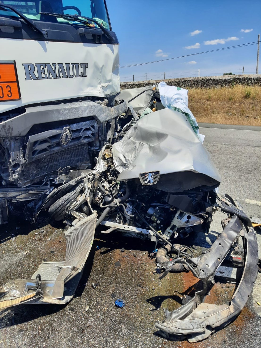 Estado en el que han quedado los vehículos implicados en el accidente ...