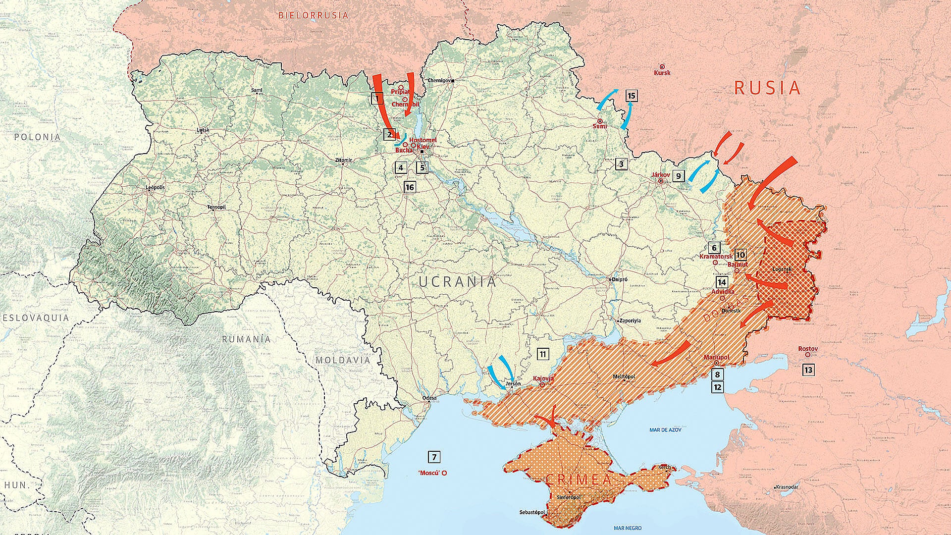 El mapa de la guerra de Ucrania: 15 momentos para entender por qué los ...