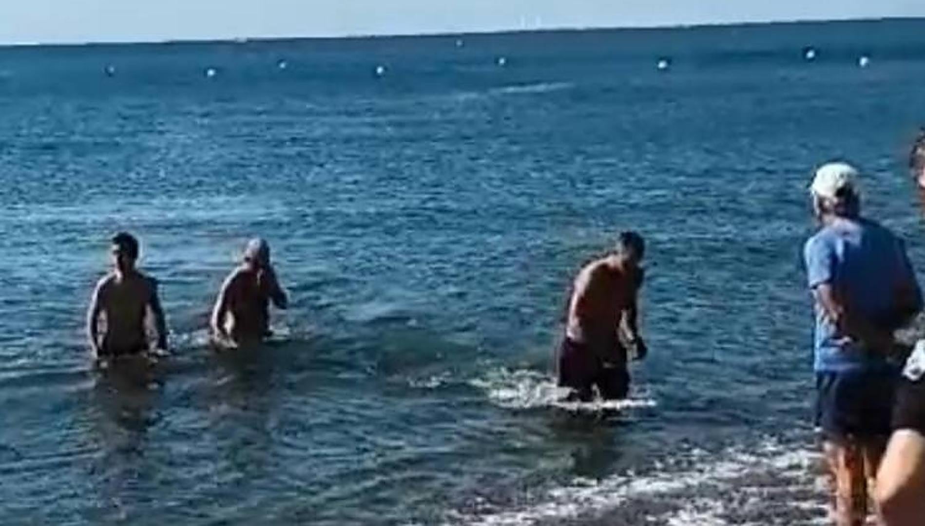 Paddle board surfer and a family member who was trying to help her ...